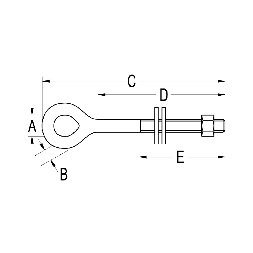 Ronstan RF163 Ronstan 6" Eye Bolt with 1/4" UNC Thread - Includes ...
