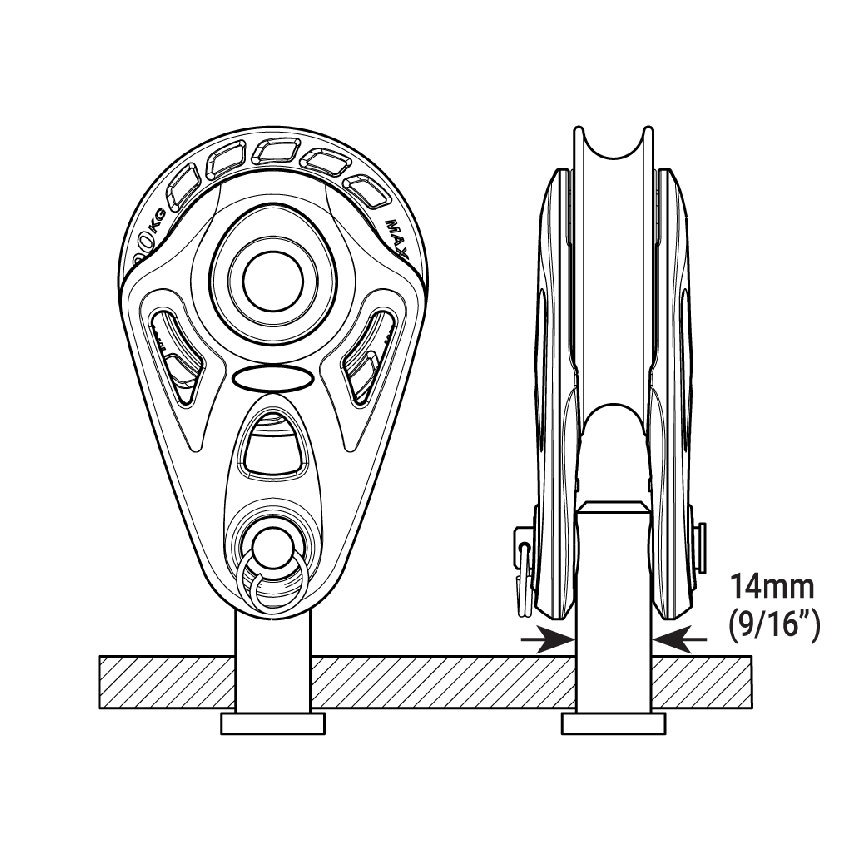Ronstan RF74108A Ronstan Series 75 Core Block™ - Mast Base with 8mm ...