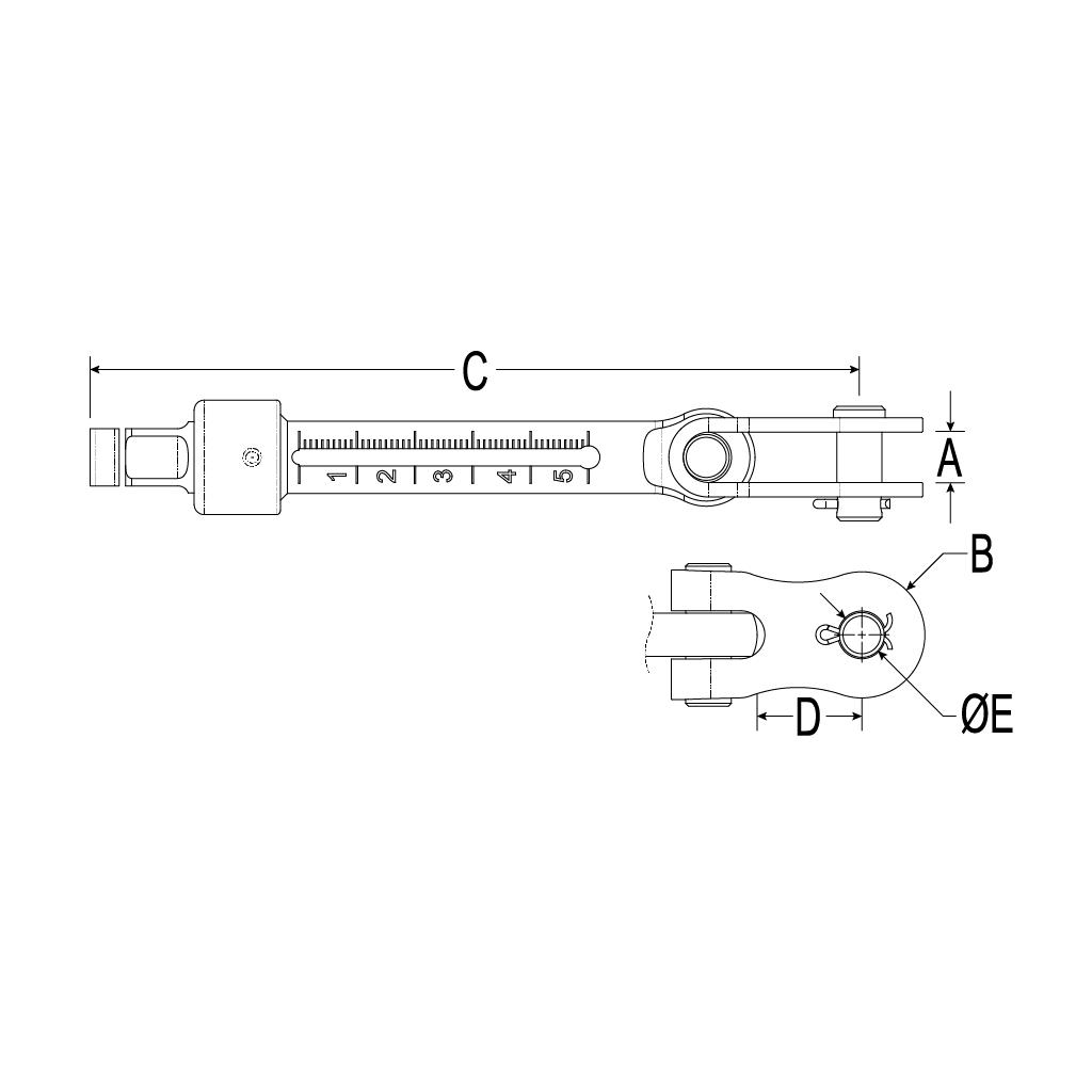 Ronstan RF1481-06 Ronstan Calibrated Turnbuckle Body & Lock Nut, 3/8 ...