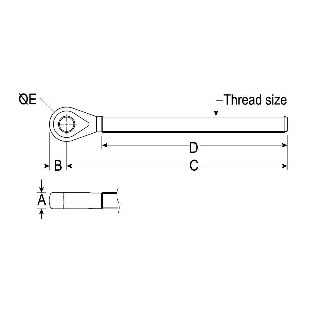 Ronstan RF1502-0606 Ronstan 3/8" UNF Threaded Eye in Stainless Steel ...